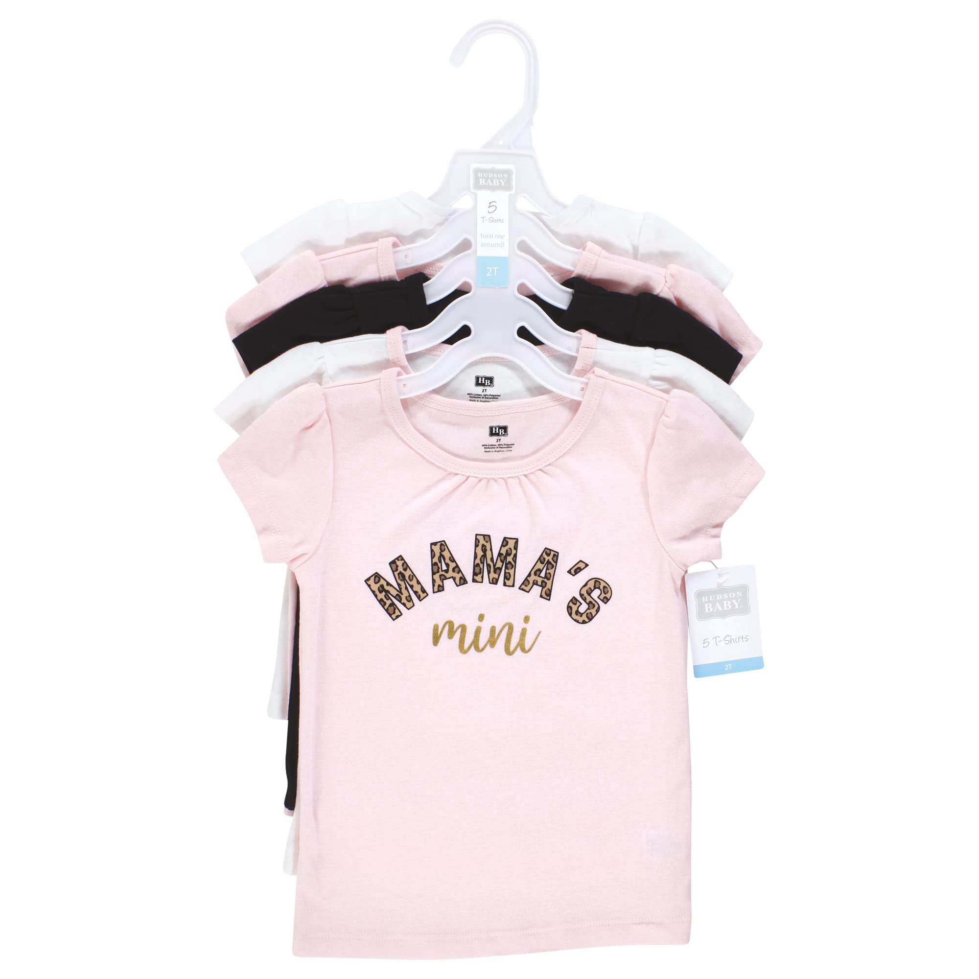 Hudson Baby Unisex Baby Short Sleeve T-Shirts, Leopard Mamas Mini, 6-12 Months