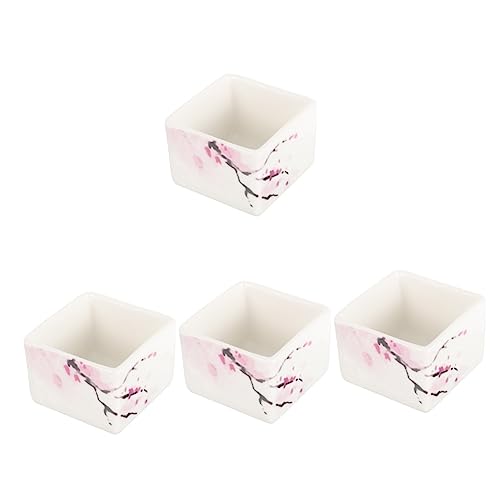 YARNOW 4pcs Ceramic Quartet Gu White Soup Bowls Suit Salad Mixing Bowls Trifle Bowls Chip and Dip Serving Set Ice Cream Bowl Square Bowls Ceramic Bowl Set Bowls Set Ceramics Cute