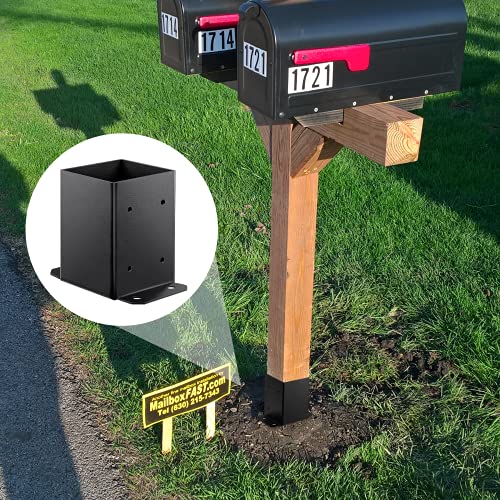 Metty Metal 4×4 Post Base 3 Pcs Post Base Brackets,Inner Size 3.6"x3.6" Heavy Duty Powder-Coated Post Anchor Matte Black Wood Post Brackets for Pavilion Deck Railing Support Deck Base Plate