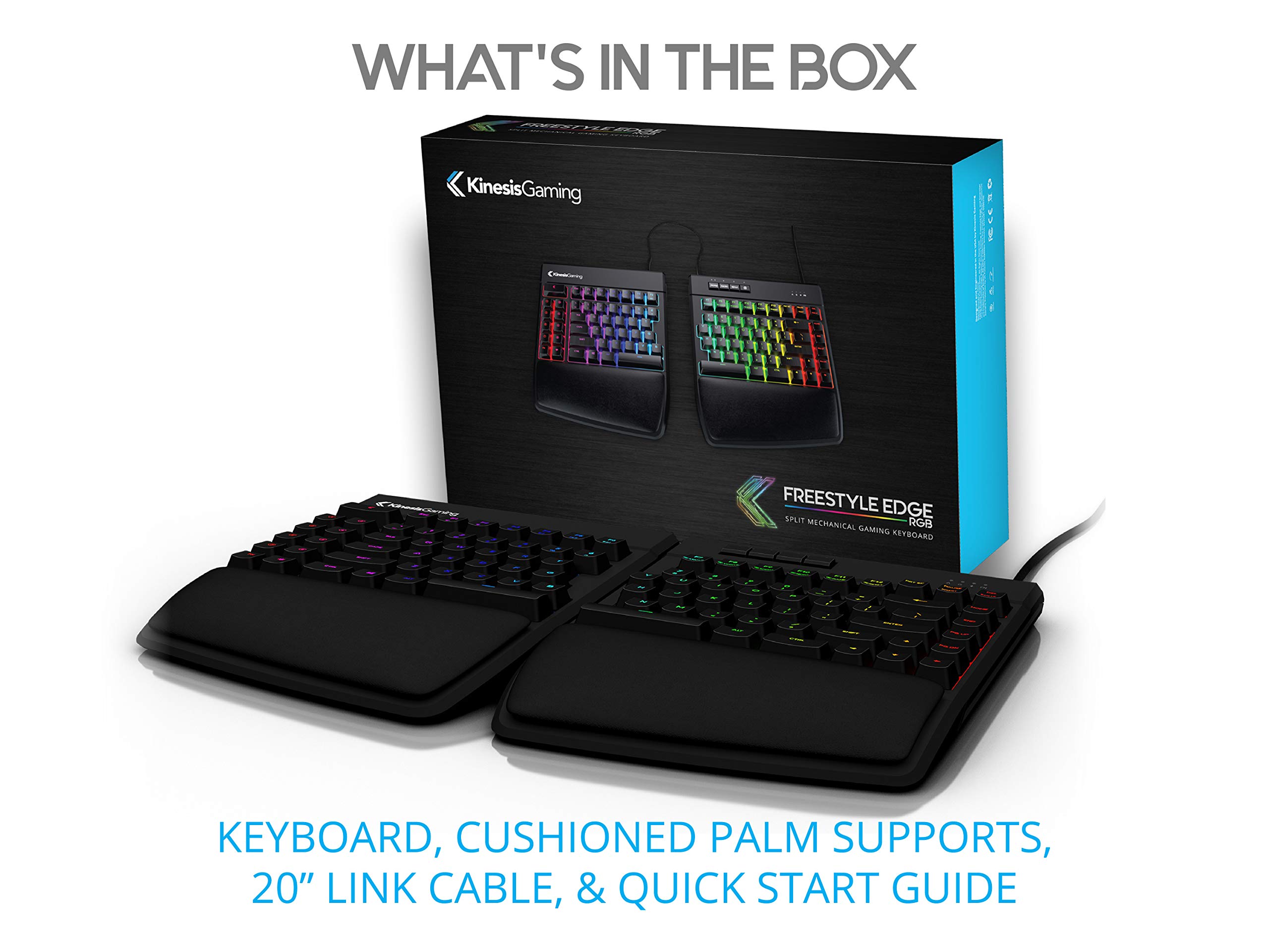KINESIS GAMING Freestyle Edge RGB Split Mechanical USB Keyboard (MX Brown)