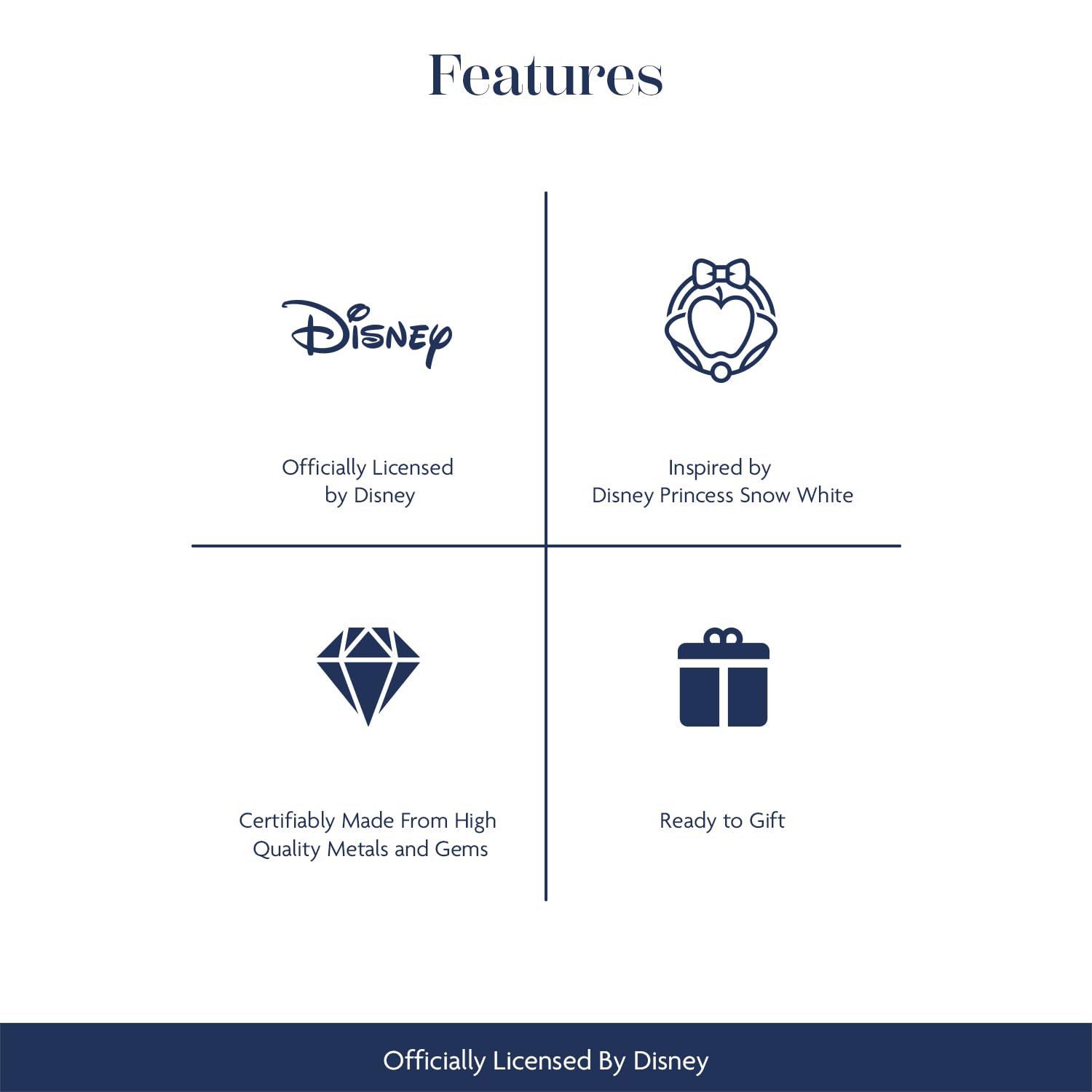 Jewelili Enchanted Disney Fine Jewelry Sterling Silver and 10K Rose Gold Diamond Accent Snowwhite Bow Ring, Size 8