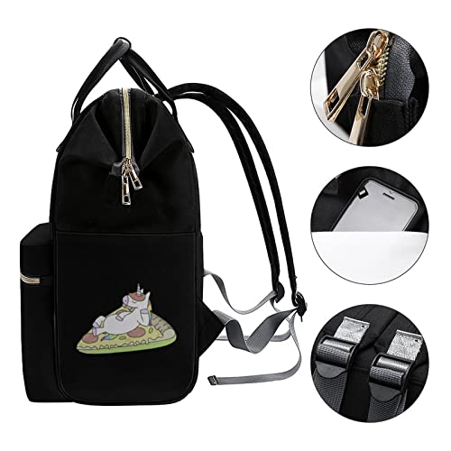 Unicorn Pizza Waterproof Mommy Bag Diaper Bag Backpack Multifunction Large Capacity Travel Bag