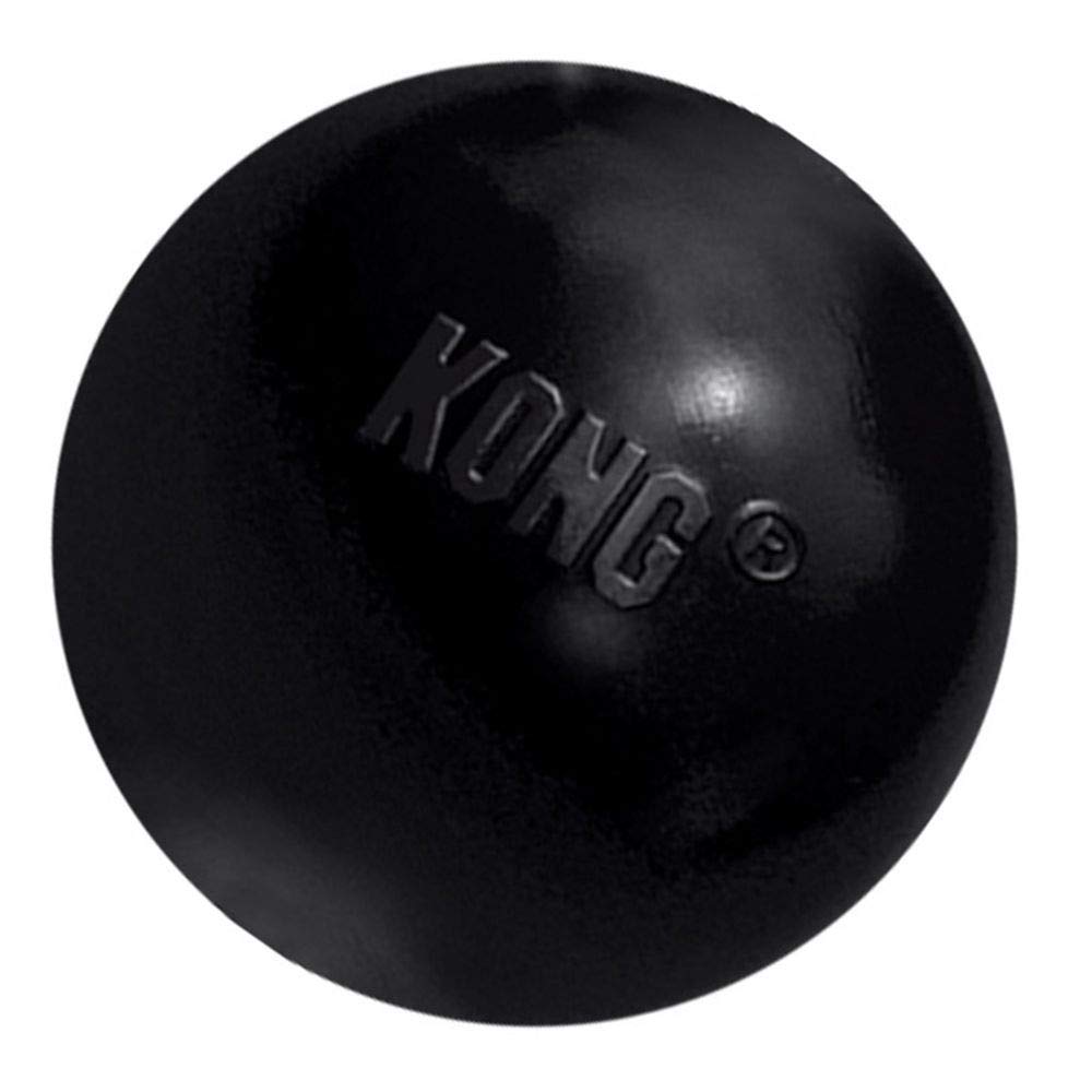 KONG Extreme Ball with Hole - Dog Fetch Toy - Durable Dog Ball Toy for Training, Interactive Playtime & More - Natural Extreme Rubber Ball for Dogs - Black - for Small Dogs