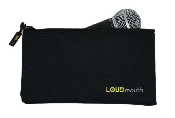 Loudmouth Zippered Pouch for Handheld Wired Microphones | Mic Bag | 9.25" x 5" (1 Pack)
