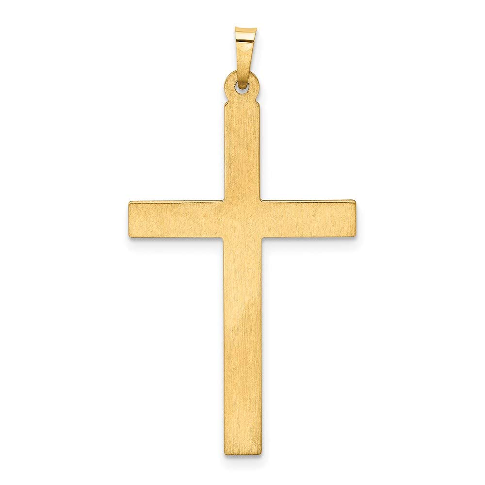 Jewelry Pilot 14K Yellow Gold High Polish Finish 40mm x 21mm Rounded Cross Pendant