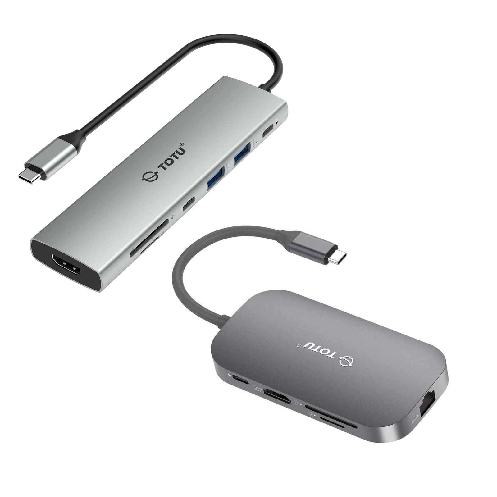 TOTU 9 in 1 USB C Hub with 4K HDMI, 1000Mbps Ethernet & 7 in 1 4K HDMI USB C Hub