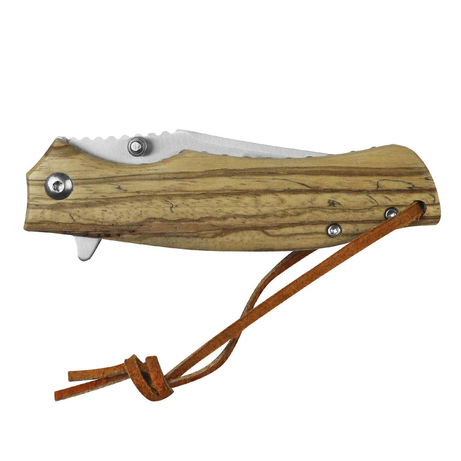 iFIELD Folding Knife Camper EL29040, Zebra Wood Handle, 3.3 inch Stainless Steel Blade, Camping Tool for Fishing, Hunting, Sport Activity.