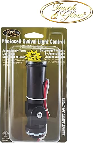 Outdoor Conduit Lighting Control with Photocell and Swivel Mount (Hardwired, Black), Photocell Light Sensor for Outdoor Lighting, Defiant Outdoor Timer, EZ-349A