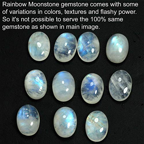 JEWELOPORIUM White Rainbow Moonstone Genuine 925 Silver Ring for Women Gemstone Handmade Silver Ring Size 8 Birthday Gift Cocktail Jewelry