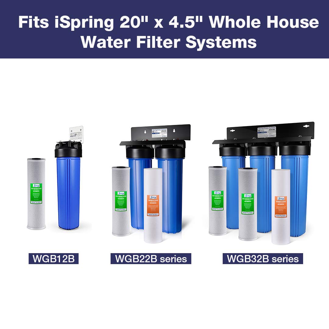 iSpring FC25B Whole House Water Filter Replacement Cartridge, CTO Carbon Block, 20β x 4.5β