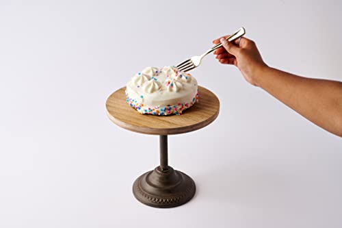 Mud Pie Wood and Iron Adjustable Server, 11" x 10", Small
