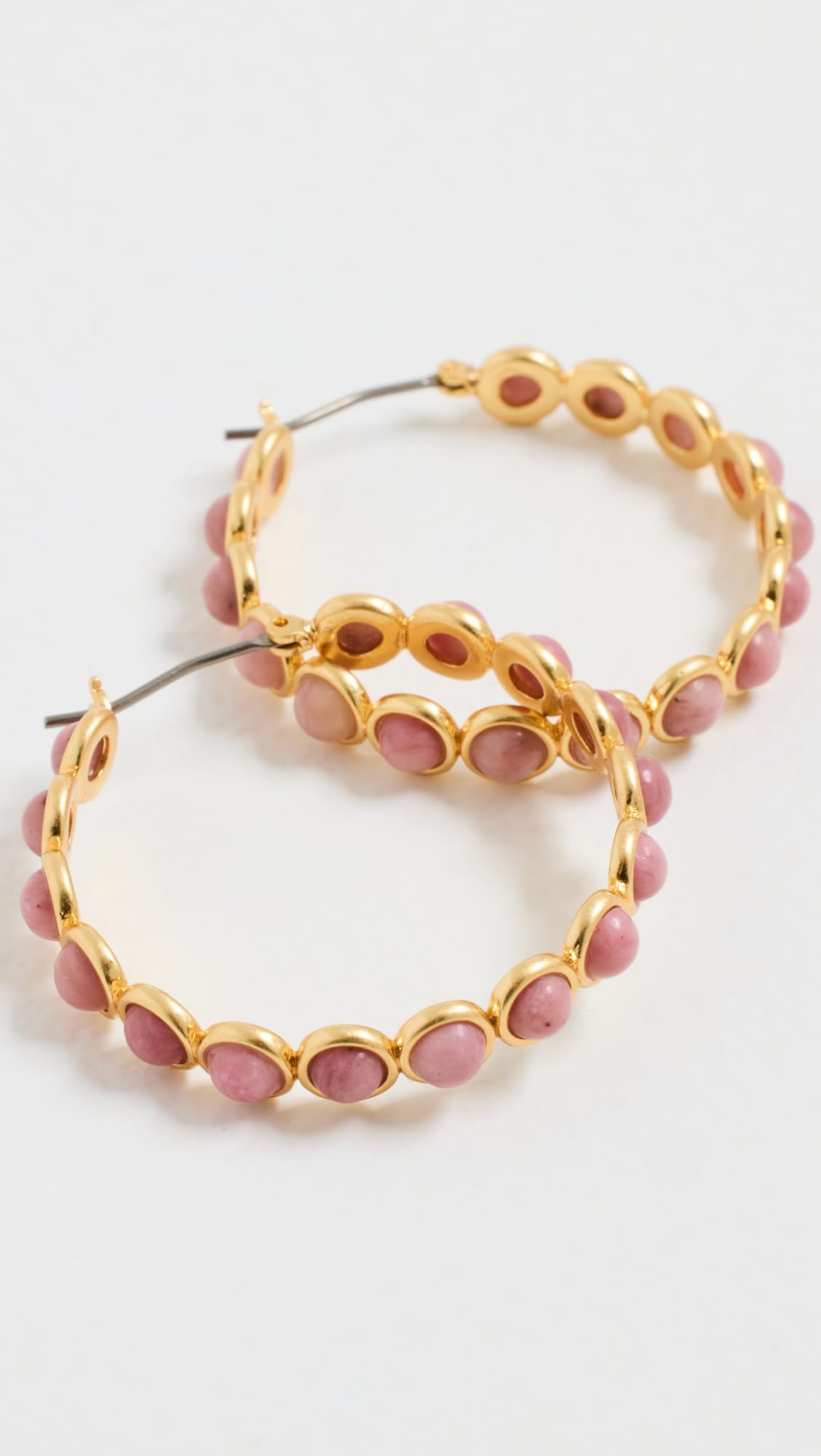 Madewell Women's Valley Stone Hoops, Rhodonite, Pink, One Size