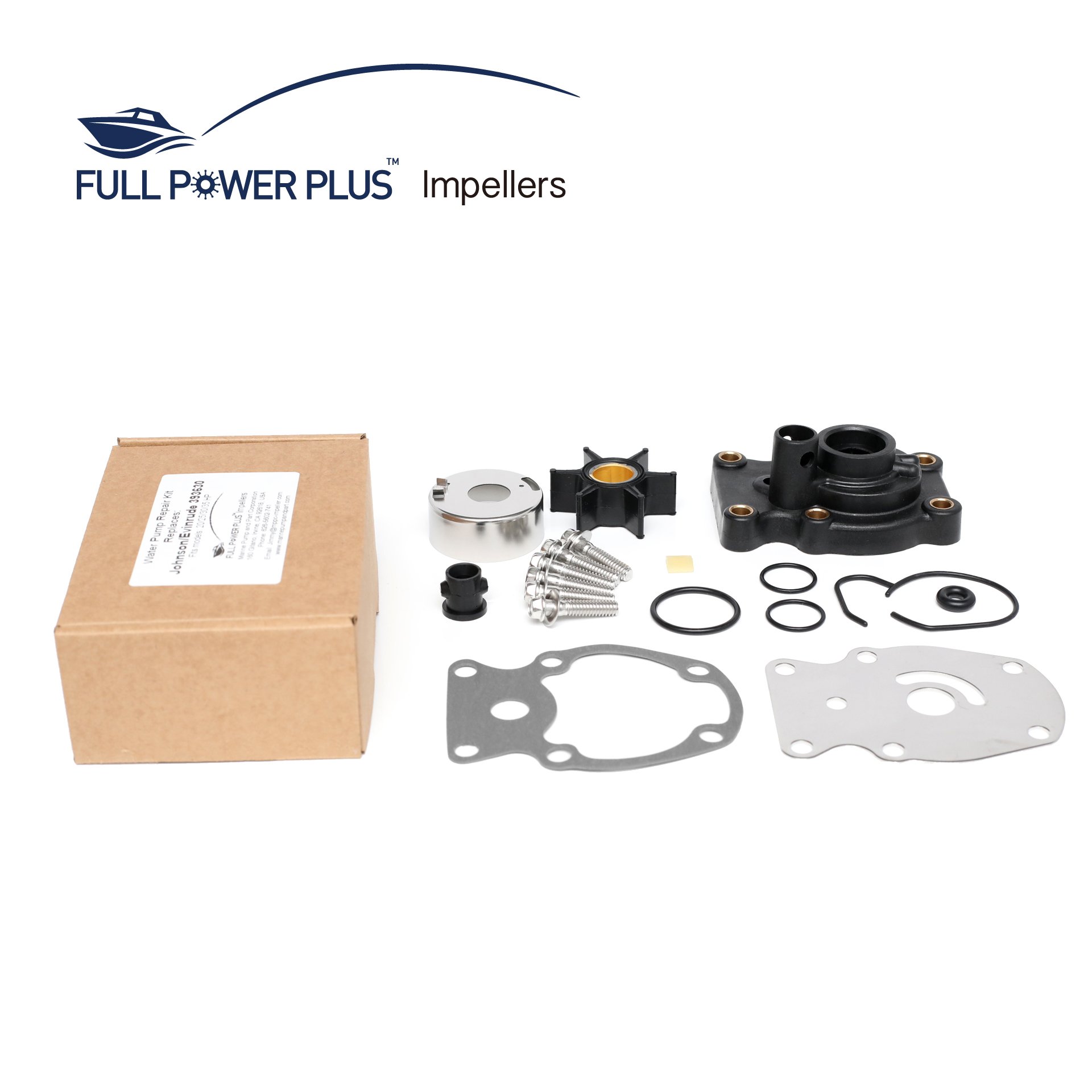 Johnson Evinrude OMC Water Pump Kit With Housing Replacement (1980-UP)20 25 30 35HP Sierra 18-3382 393630 0393630 Outboard Motor Parts