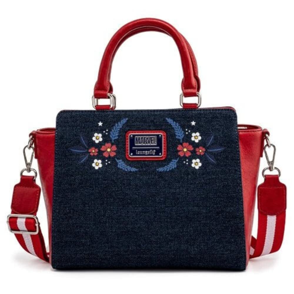 Loungefly Captain America th Anniversary Shield Crossbody Bag BlueRed