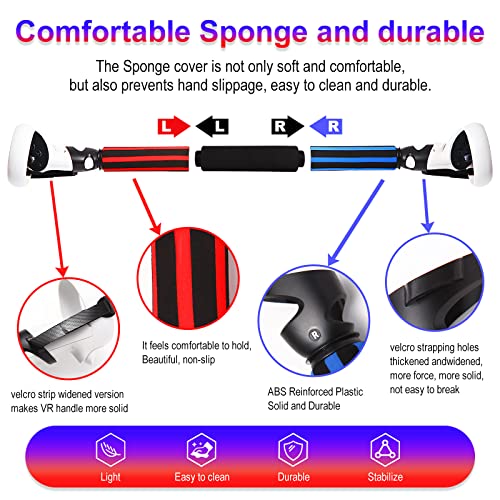 VR BeatSaber Handles,The Next Generation Dual Grip Extension Handle for Oculus Quest 2 Controllers to Play BeatSaber Games