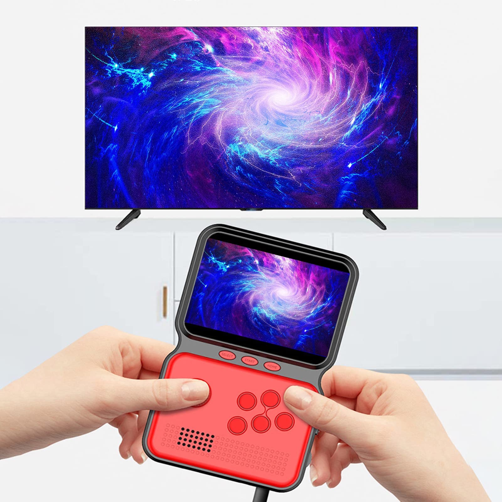 SamFansar Gameboy Retro Handheld Online Combat Gameboy Built-in 990+ Classic Games Recreational Accessories Red