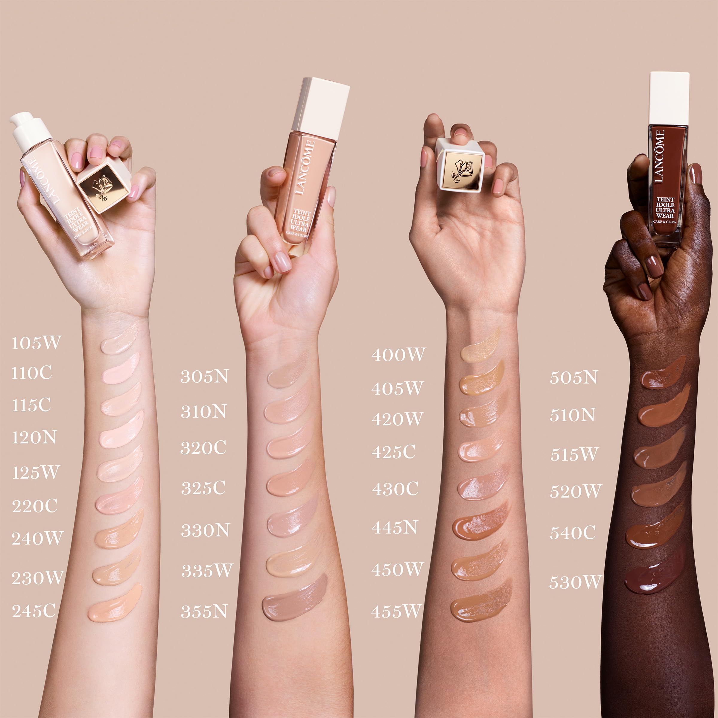 Lancôme Teint Idole Ultra Wear Care & Glow Serum Foundation with SPF - Medium Buildable Coverage & Natural Glow Finish - Up To 24H Wear - 220C