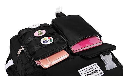 Wadirum Cute Laptop Backpack for Girl Fashion College Bag Women Backpack Purse Black