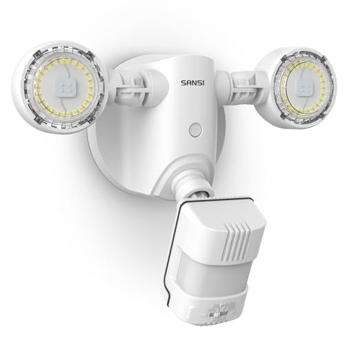 SANSI 15W Motion Sensor Outdoor Lights 2000LM LED Security Lights, 5000K Dusk to Dawn Flood Light,4 Modes,Wide 320°Angle Illumination, for Yard,Patio,Garage,Doorways Eco Series Wired Not Solar