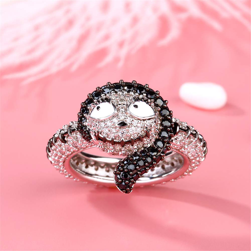 Jeulia " Sally from Nightmare Before Christmas Rings for Women 925 Sterling Silver Diamond Ring Halloween Jewelry Promise Rings for Her Anniversary
