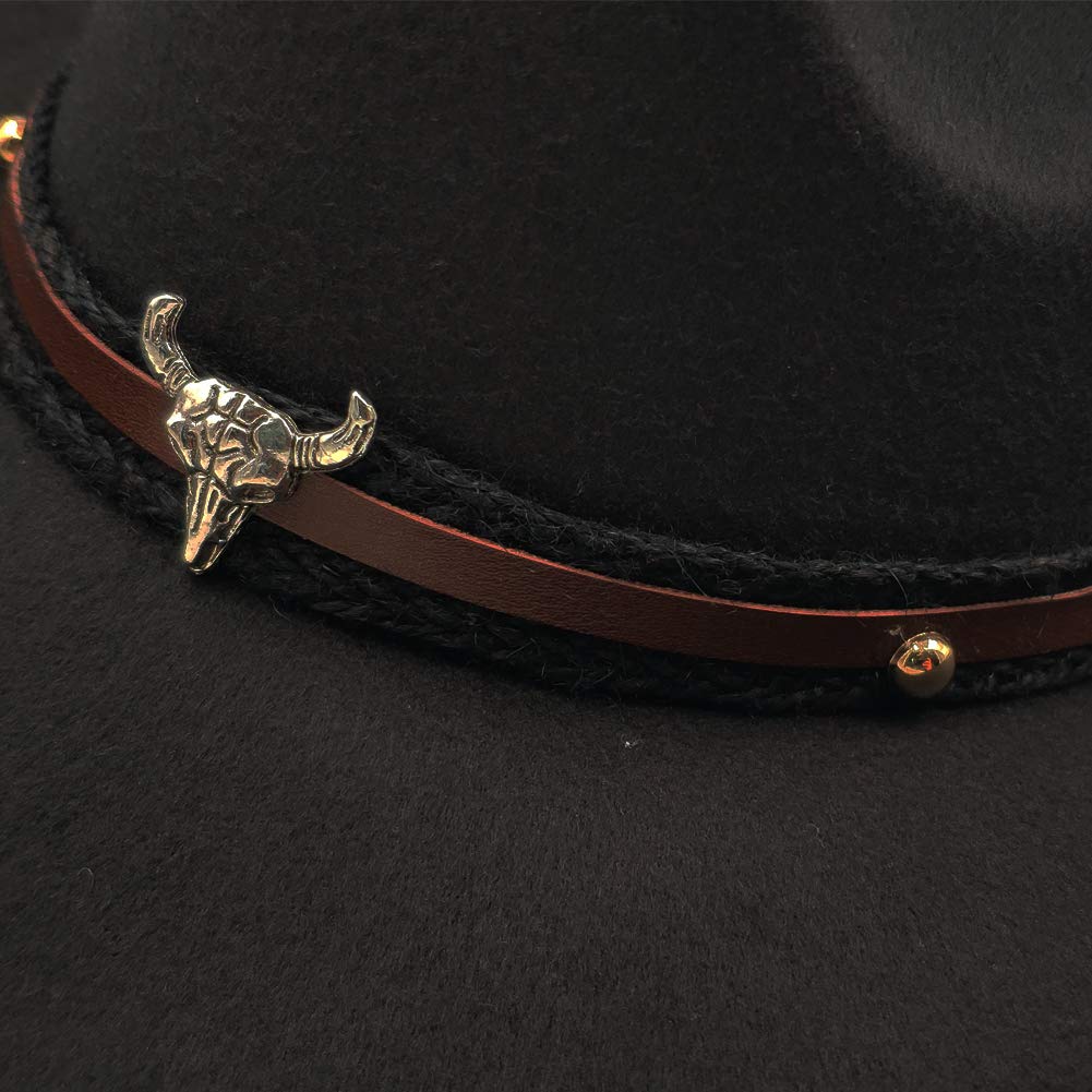 IFSUN Men & Women's Fur Felt Cowboy Hat Wide Brim Western Outback Black