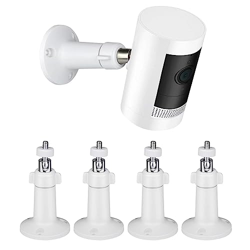 Wall Mount Compatible with Ring Indoor Cam & Ring Stick Up Cam, 360 Degree Adjustable Mount Bracket for Ring Camera Outdoor Indoor Security Camera System(4Pack)