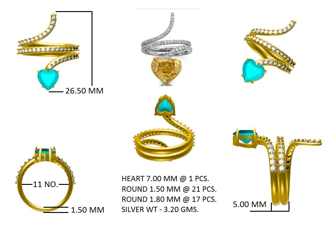 MOONEYE 7MM Heart Shape Wrap Bypass Snake Ring Natural Amethyst 925 Sterling Silver Women Wedding Rings (Sterling Silver, 11)