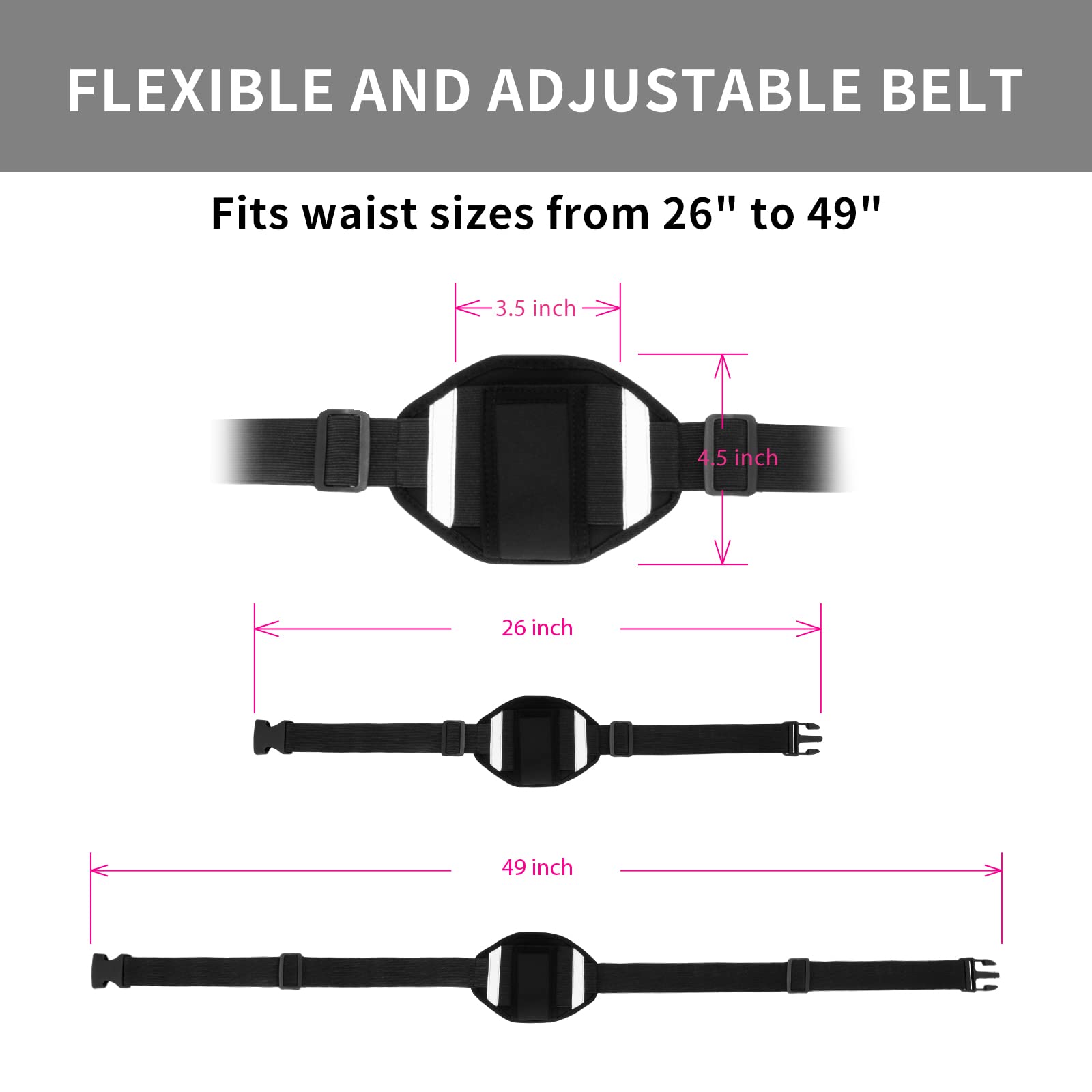 Mic Belt, Waterproof Microphone Belt with Reflective Strip for fitness instructors/Teacher/Speaker/aerobics/zumba/dancing and more. (1 PCS)