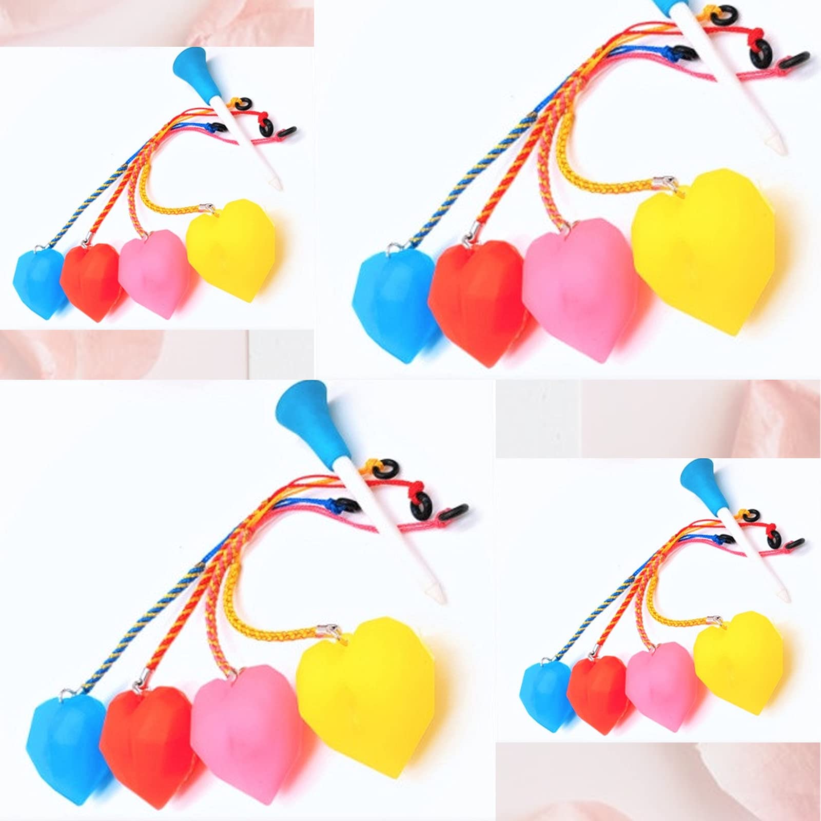 LED Heart Golf Tee Hanger Golf Tee Putter Keeper 4 Types 1set Caddy Supplies Putter Cover Holder Golf Gift Set (Heart Golf Tee Hanger)