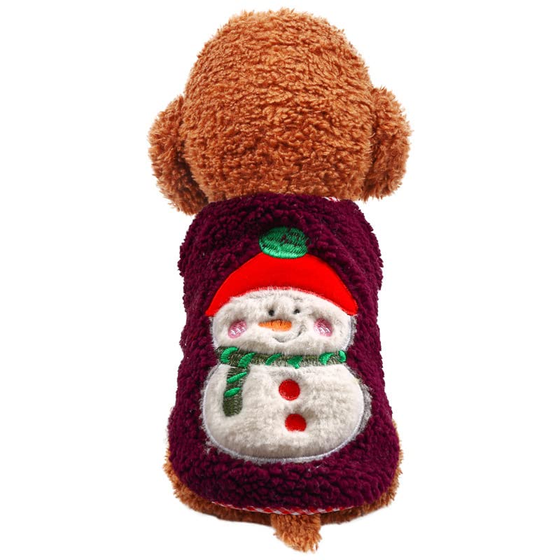 YiQ RiC Christmas Dog Clothes Dog Christmas Jacket Dog Cold Weather Coats Pet Shirts Breathable Puppy Vest Printed Christmas Snowman Reindeer Santa Claus Dog Shirts for Soft Outfit Dogs and Catst