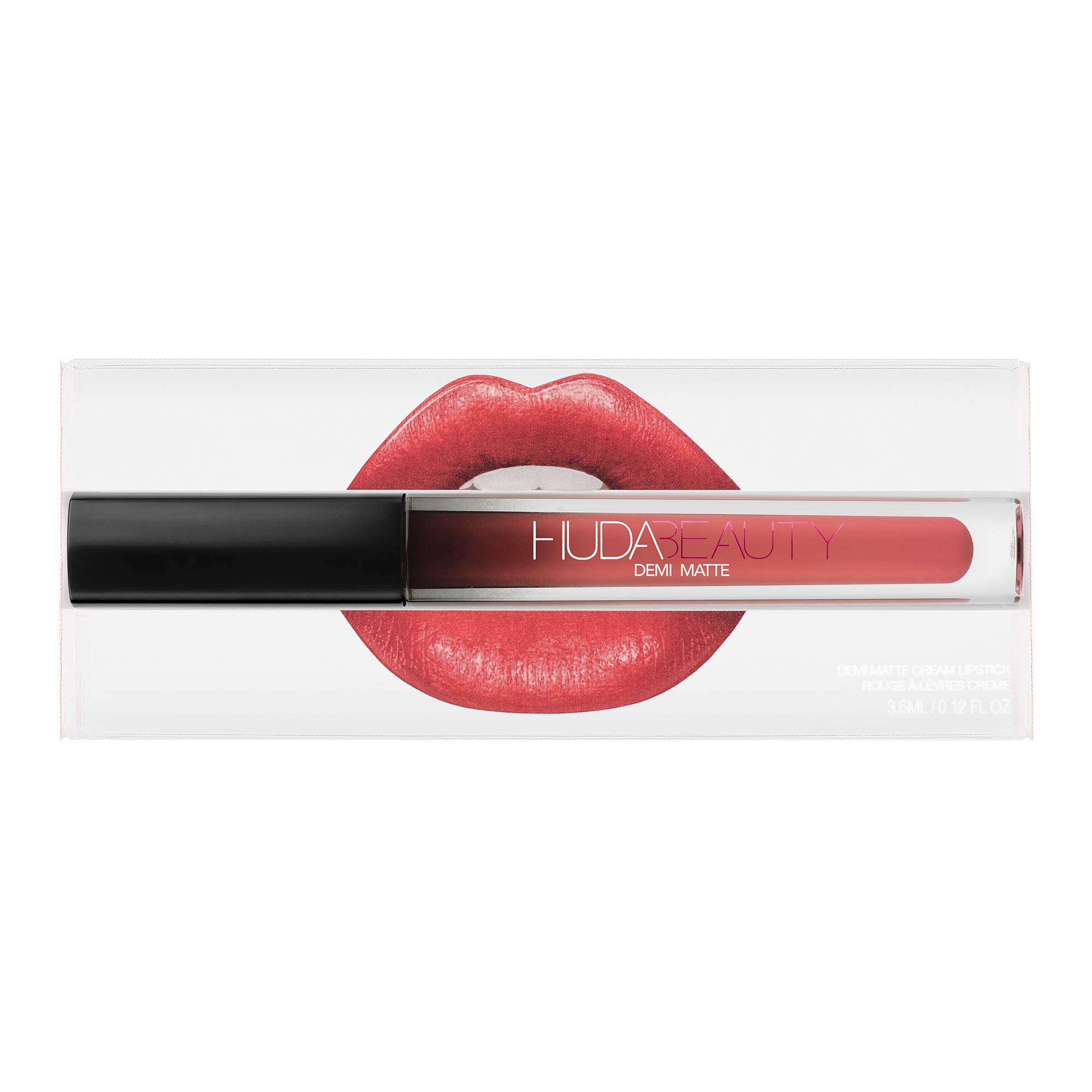 Huda Beauty Demi Matte Cream Lipstick - Game Changer - an assertive and feminine coral