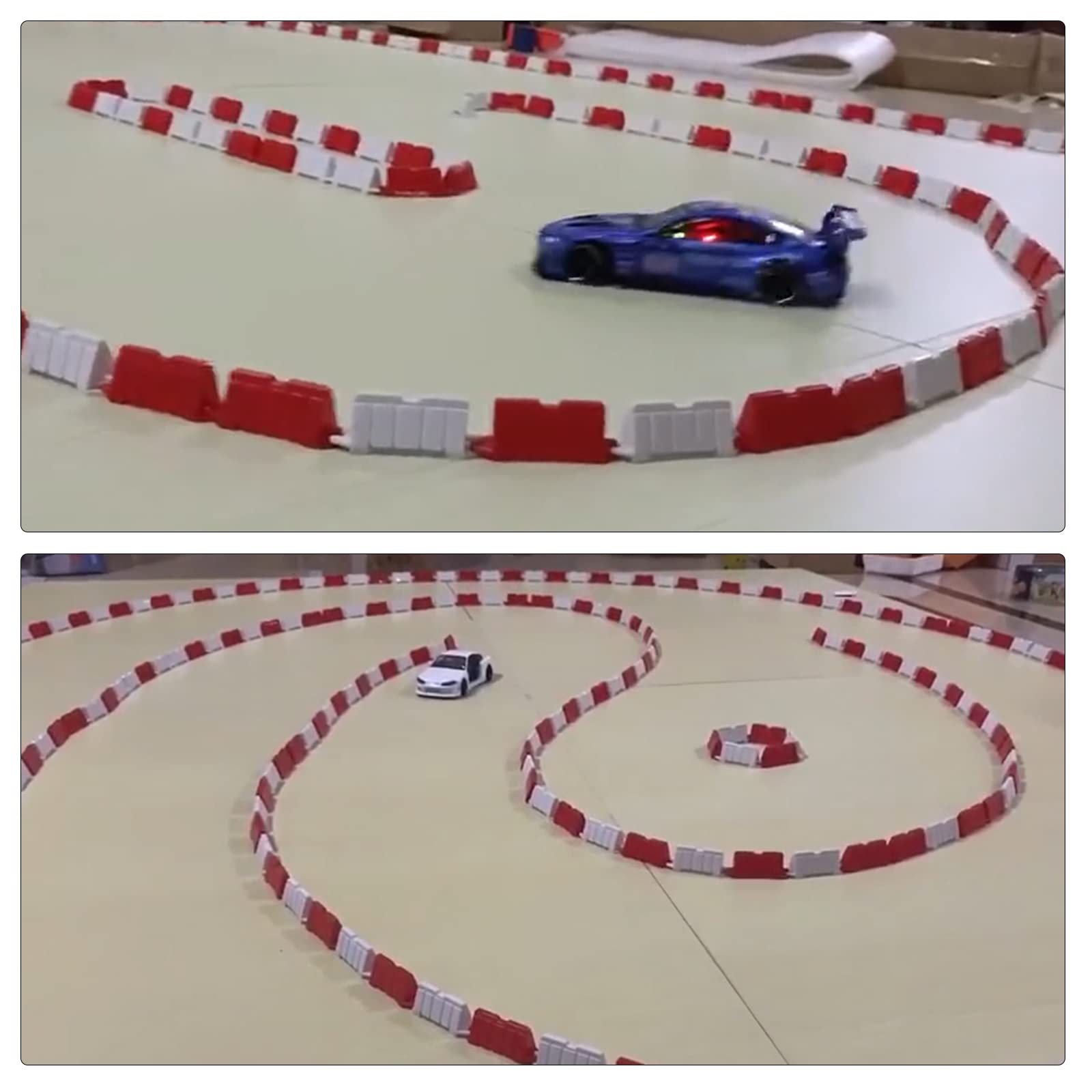 Hobby Fans 120 Pieces RC Car Racing Track Drift Runway Drift Field Fence for 1/14 1/16 1/18 1/24 1/28 Mini RC Car (Red+White)