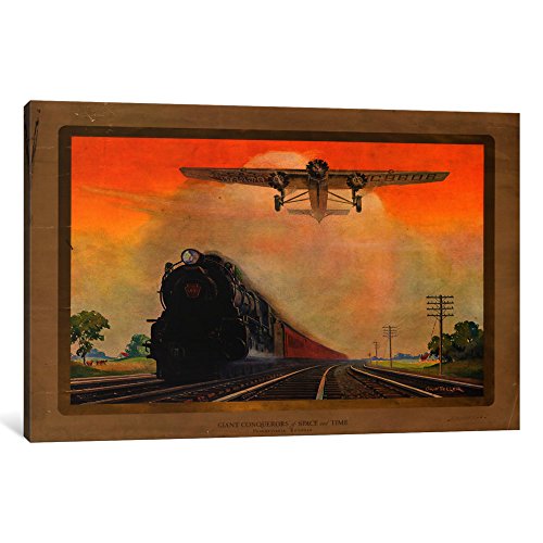 iCanvasART 1 Piece Giant Conquerers of Space and Time Pennsylvania Railroad Canvas Print by Print Collection, 26 x 18/1.5" Deep