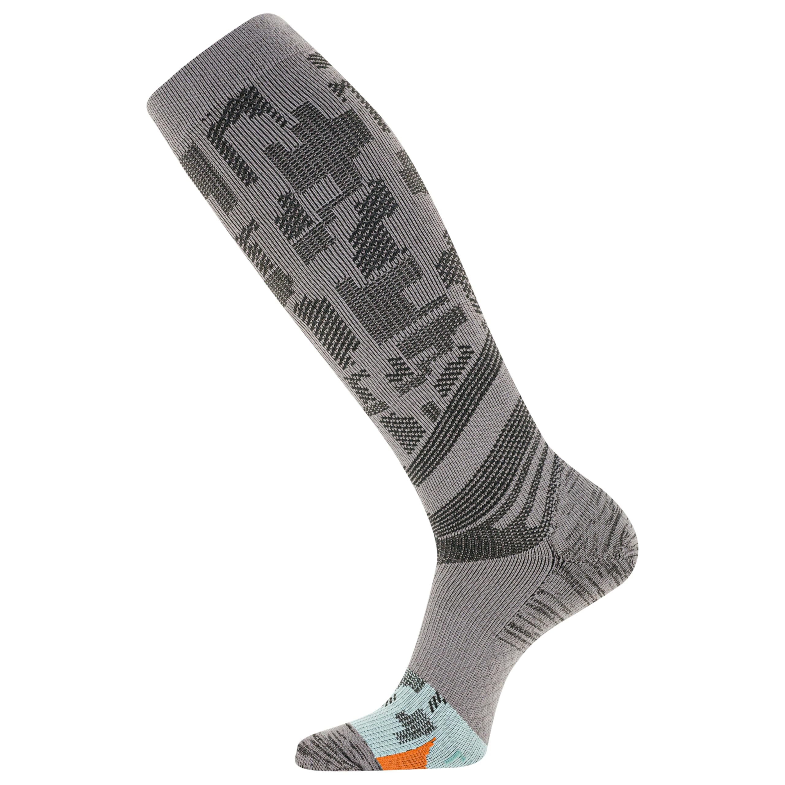 Merrell Adult's Trail Running Compression Over The Calf Socks-Unisex OTC with Arch Support Band, Light Gray, M/L (Men's 9.5-12 / Women's 10-13)