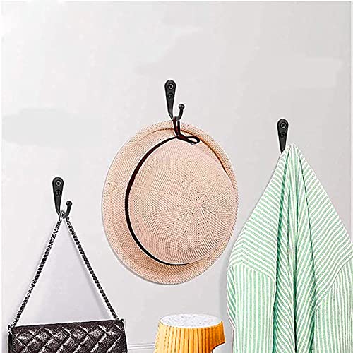 Venupple 10 Pcs Coat Hooks Wall Mounted with 20 Pieces Screws for Coat, Towel, Clothes, Bag