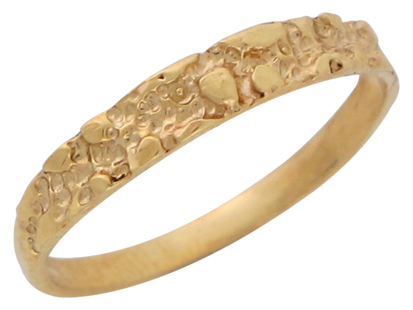 Jewelry Liquidation 14k Yellow Gold Ladies Dainty Thin Band Gold Nugget Design Ring