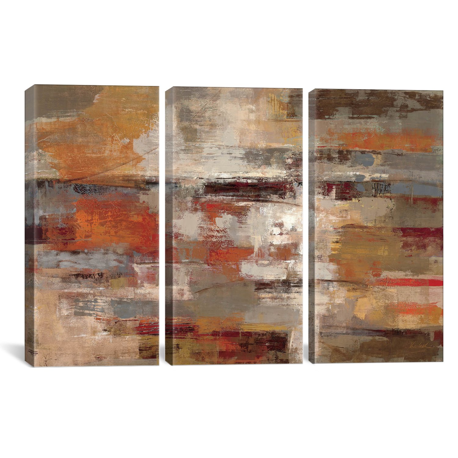 iCanvasART WAC1391 3-Piece Painted Desert Canvas Print Set by Silvia Vassileva, 60 by 40-Inch, 1.5-Inch Deep