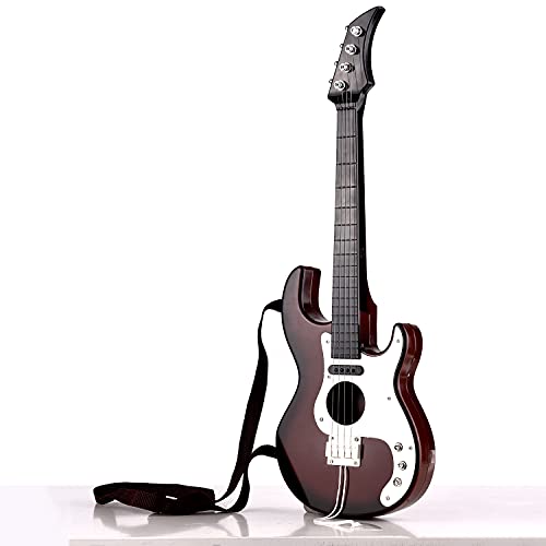 PENCHEN Children Simulation Bass Guitar 4-String Musical Instrument Educational Guitar Bass Toy for Kids Beginners 19 inches, Red