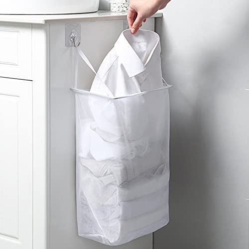 Valink Hanging Laundry Hamper, Over The Door Hamper Wall Mounted Bathroom Cloth Mesh Bag Storage, Bathroom Cloth Mesh Bag for Room