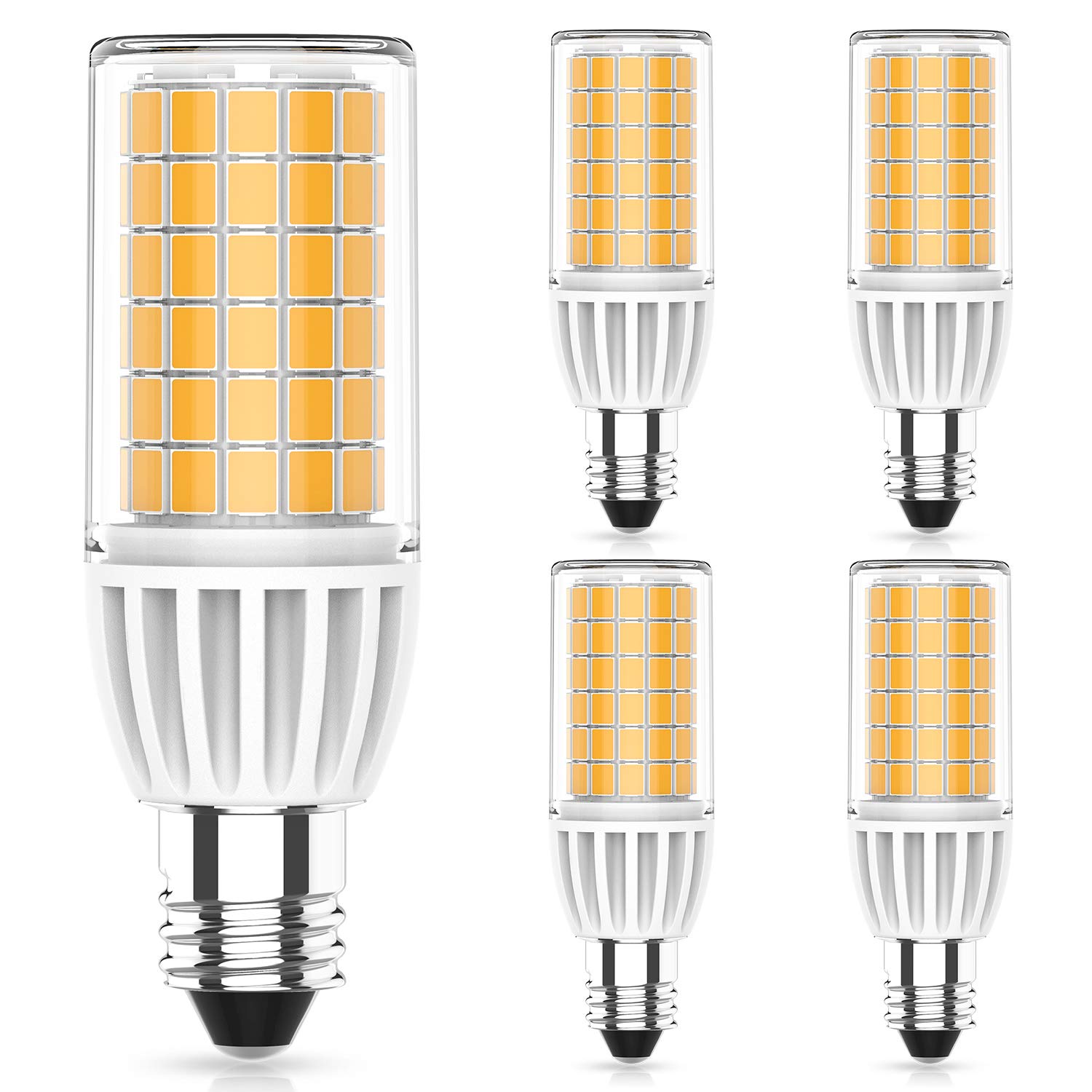 KLG E11 Dimmable LED Light Bulb 6W, 60W 50W 40W E11 Halogen Bulb Equivalent Warm White 3000K AC120V for Ceiling Fan, Chandelier Lighting,Pack of 5