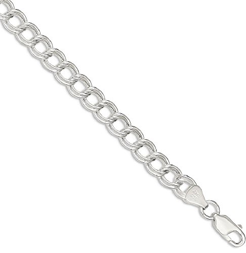 IceCarats 925 Sterling Silver 7mm Double Link Chain Charm Bracelet 7 inch