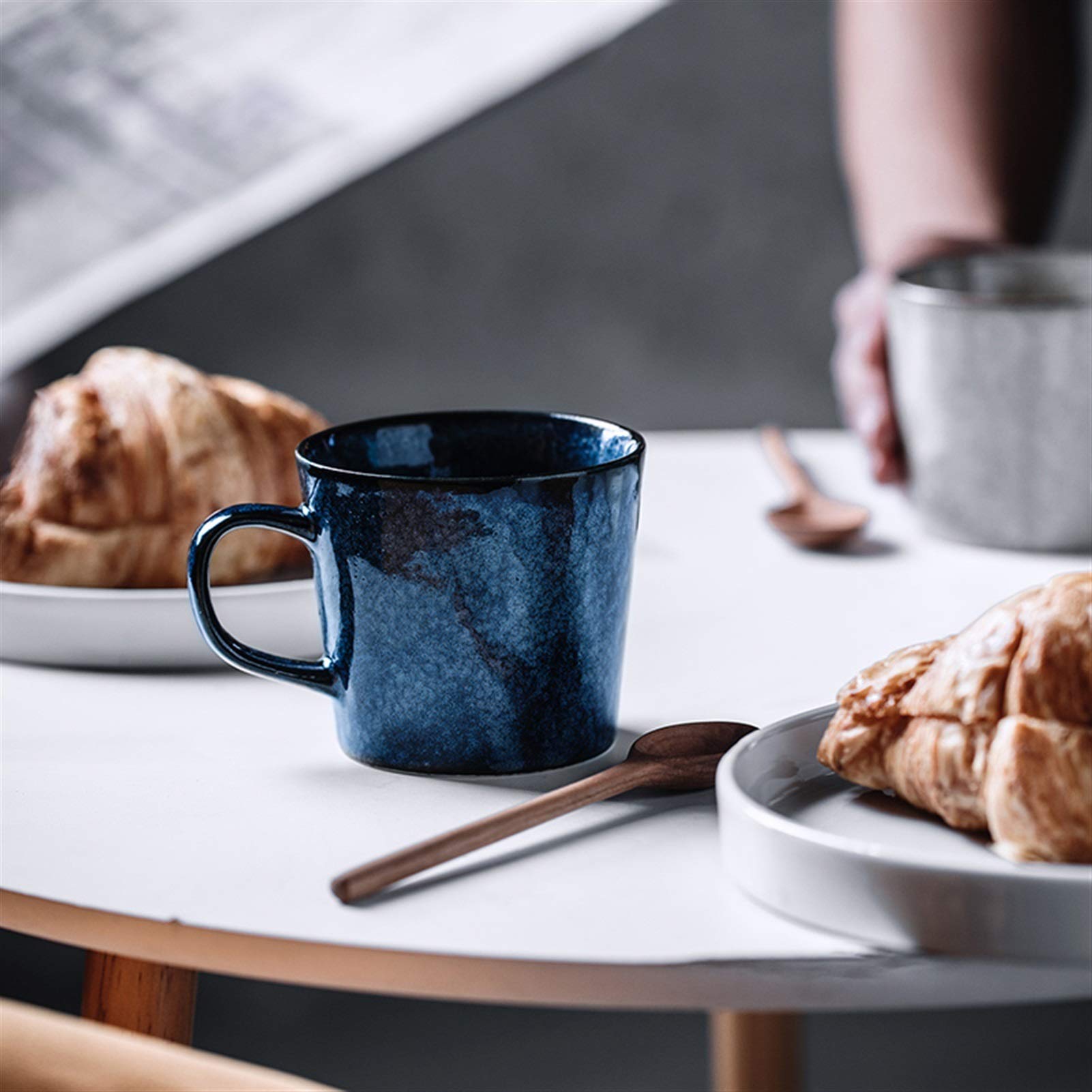 Mug, Japanese Ceramic Cup, Simple Home Breakfast Cup, Ins Style, Suitable for Coffee, Milk, Tea (320 Ml) (Color : Yellow)