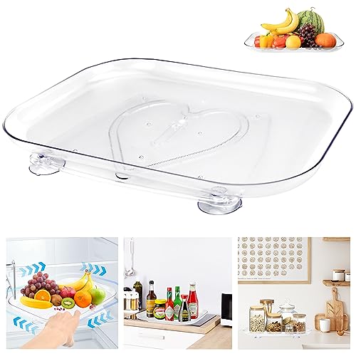 Lazy Susan for Refrigerator, Square Lazy Susan Turntable Organizer for Refrigerator, 15.67"kitchen fridge organizers and storage,for Cabinet,Pantry, Bathroom,Makeup Vanity top, Home condiment Lazy Sus