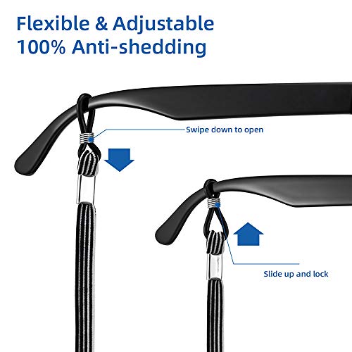 SCWJTF Eyeglass Straps, 4PCS Premium Nylon Adjustable Eyewear Retainers, Anti-slip Eyeglass Lanyard, Sport Unisex Sunglass Eyeglass Chains for Men and Women's, Free 3 Gifts