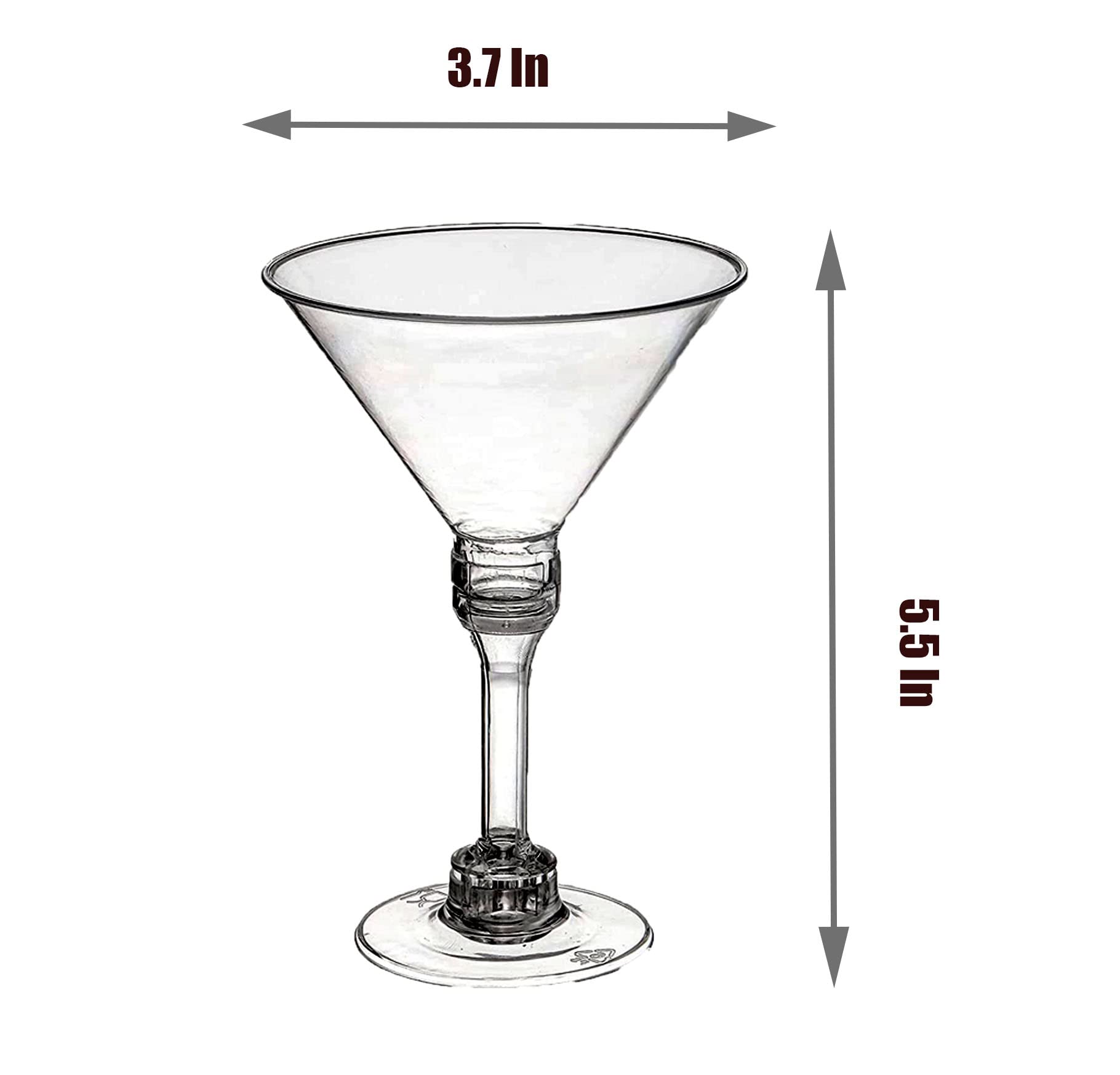 Molycular 60 Pack Plastic Martini Glasses, 5 Oz Plastic Cocktail glasses, Dessert Cup - for Party, Wedding, Birthday