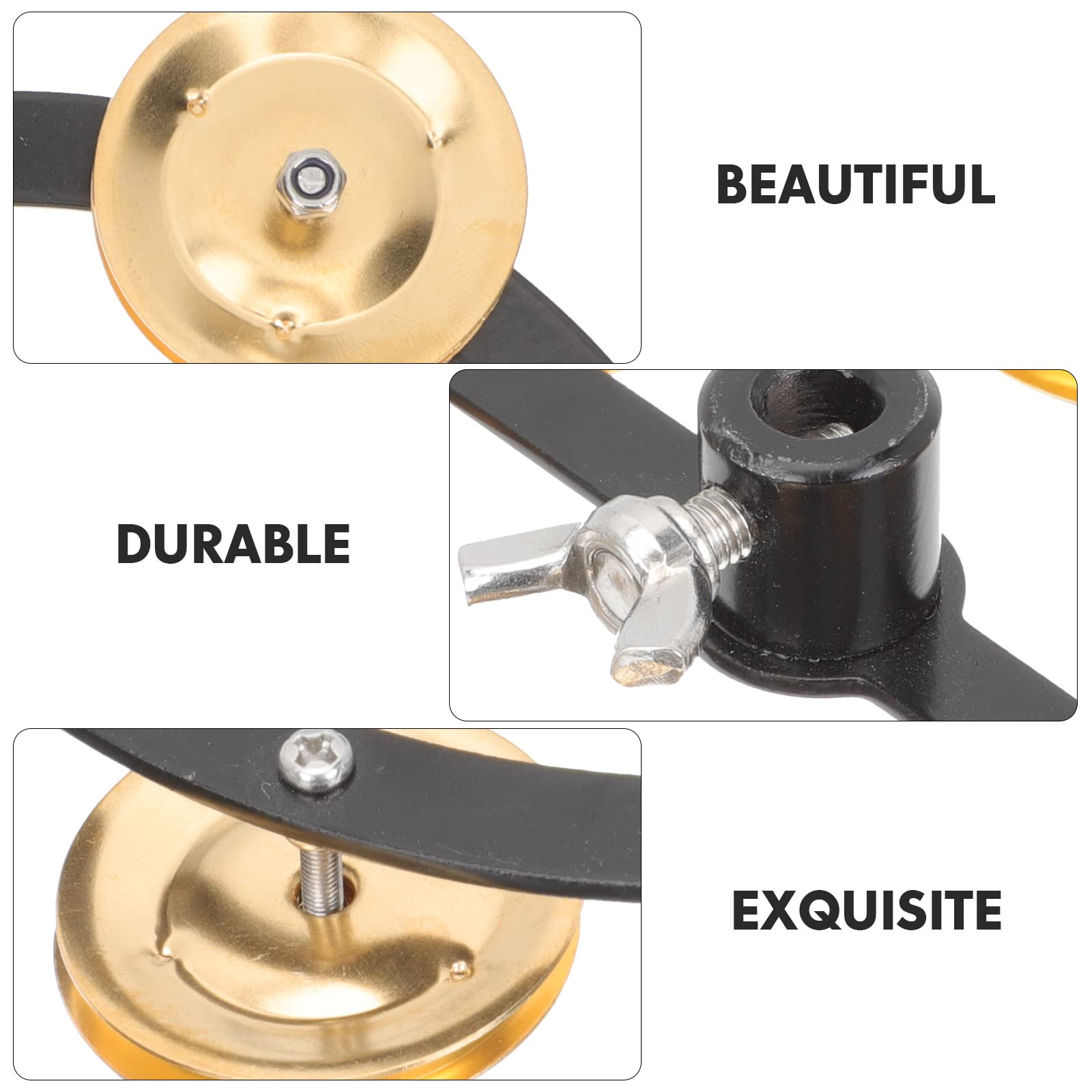 Percussion Steel Cymbal -Hat Tambourine with Single Row Drum Set Cymbal Accessory Golden Tabla