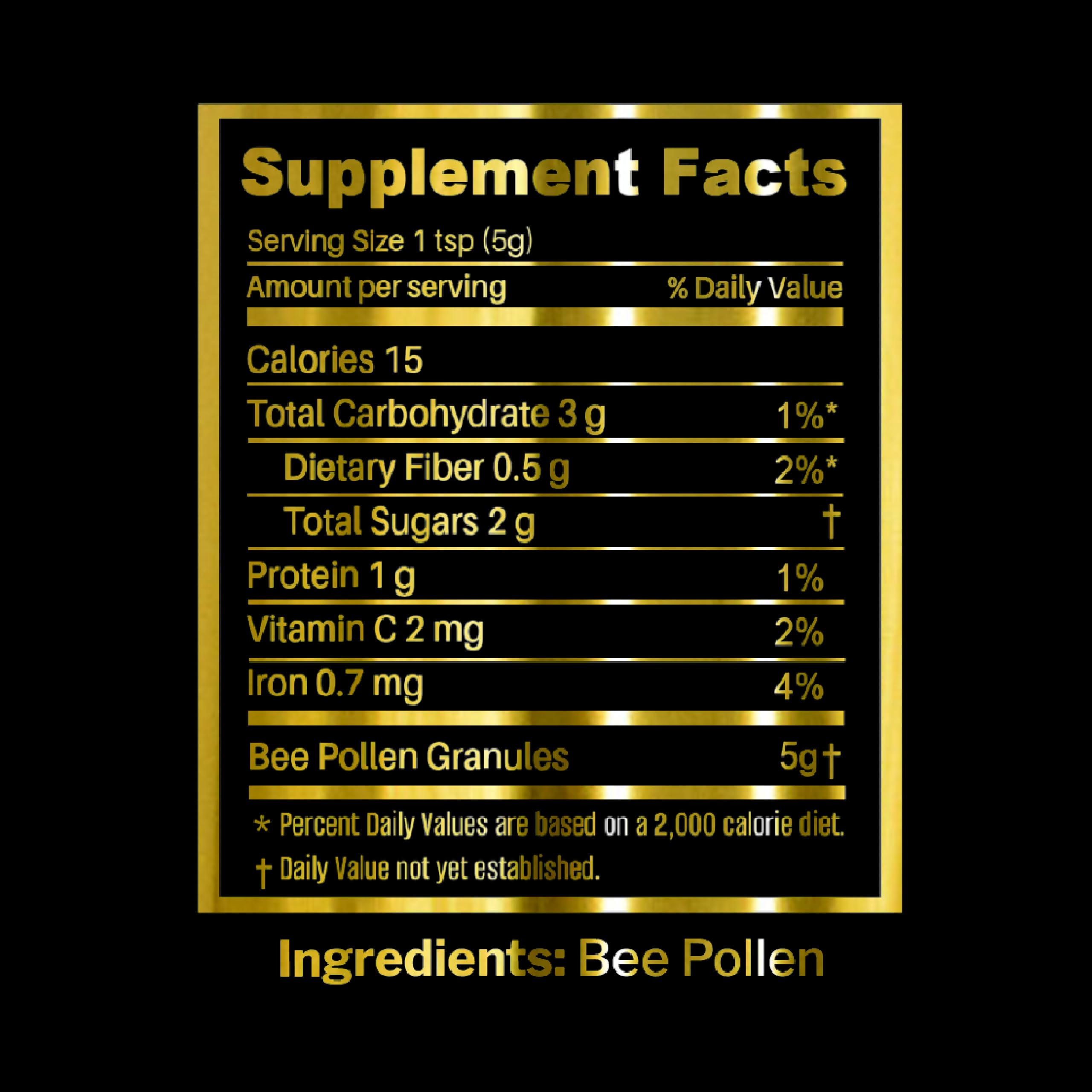 HoneyPlusCo | 100% Natural Fresh Bee Pollen - (Antioxidant, Allergies, Stamina, Muscle) 7.5 Oz