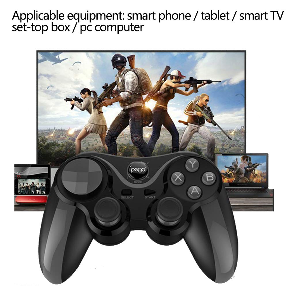 IPEGA PG-9128 Wireless 4.0 Gamepad Trigger Pubg Controller Mobile Joystick Compatible iOS/Android Devices and Smart TV/Set-top Box/PC Computer(Black)