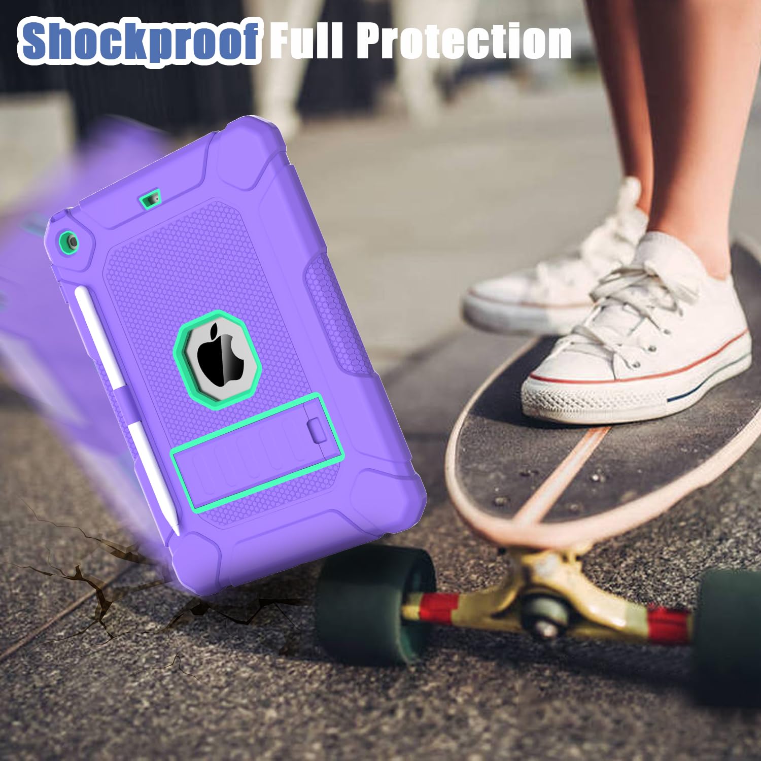 SUPNICE Case for iPad 9th Generation 2021 Model, iPad 10.2 Inch Case, Heavy Duty Shockproof Rugged Protective Cover with Built-in Stand for iPad 9th/8th/7th Gen 10.2" 2021/2020/2019, Light Green