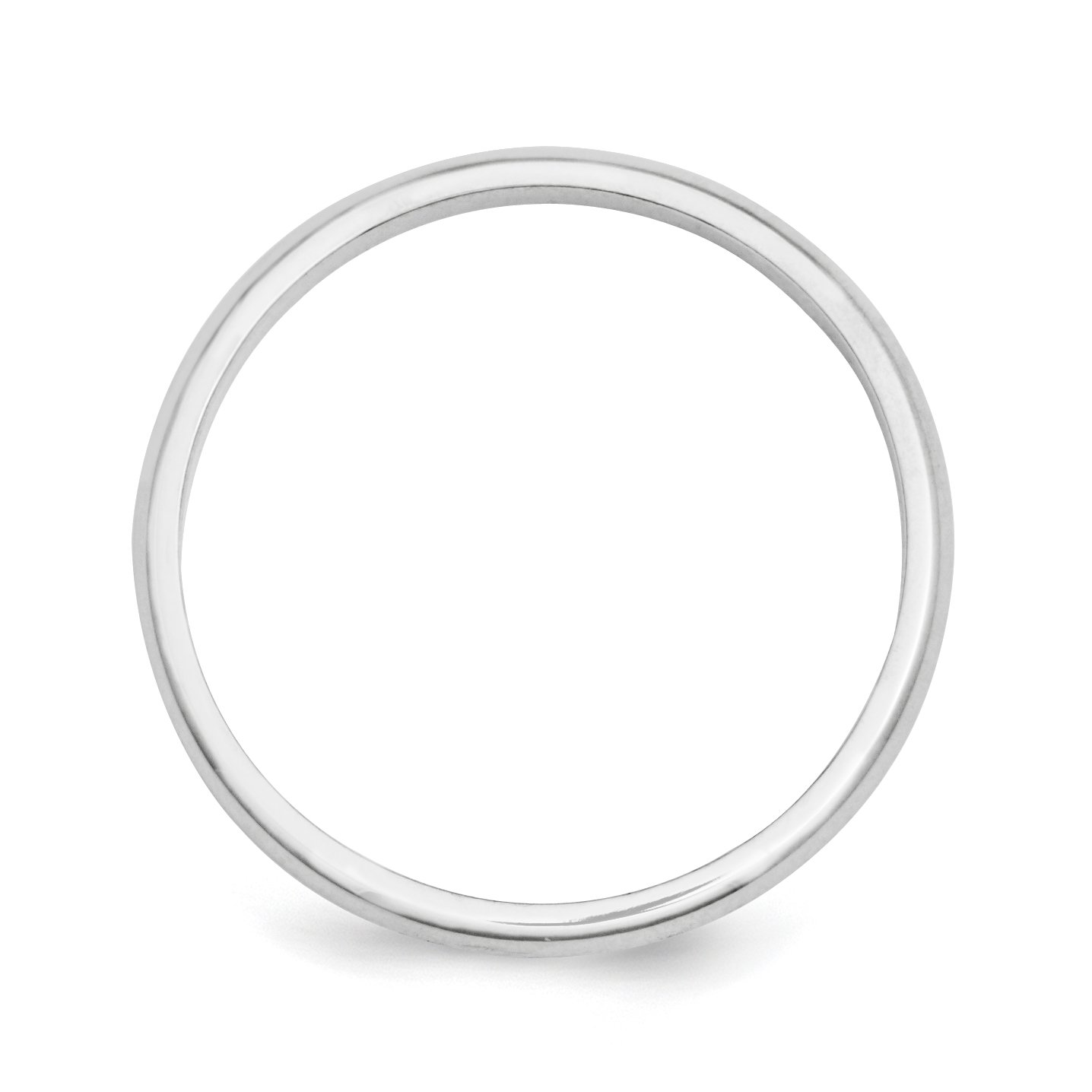 Jewelry Stores Network Solid Platinum 2 mm Classic Rounded Wedding Band Ring Size 7